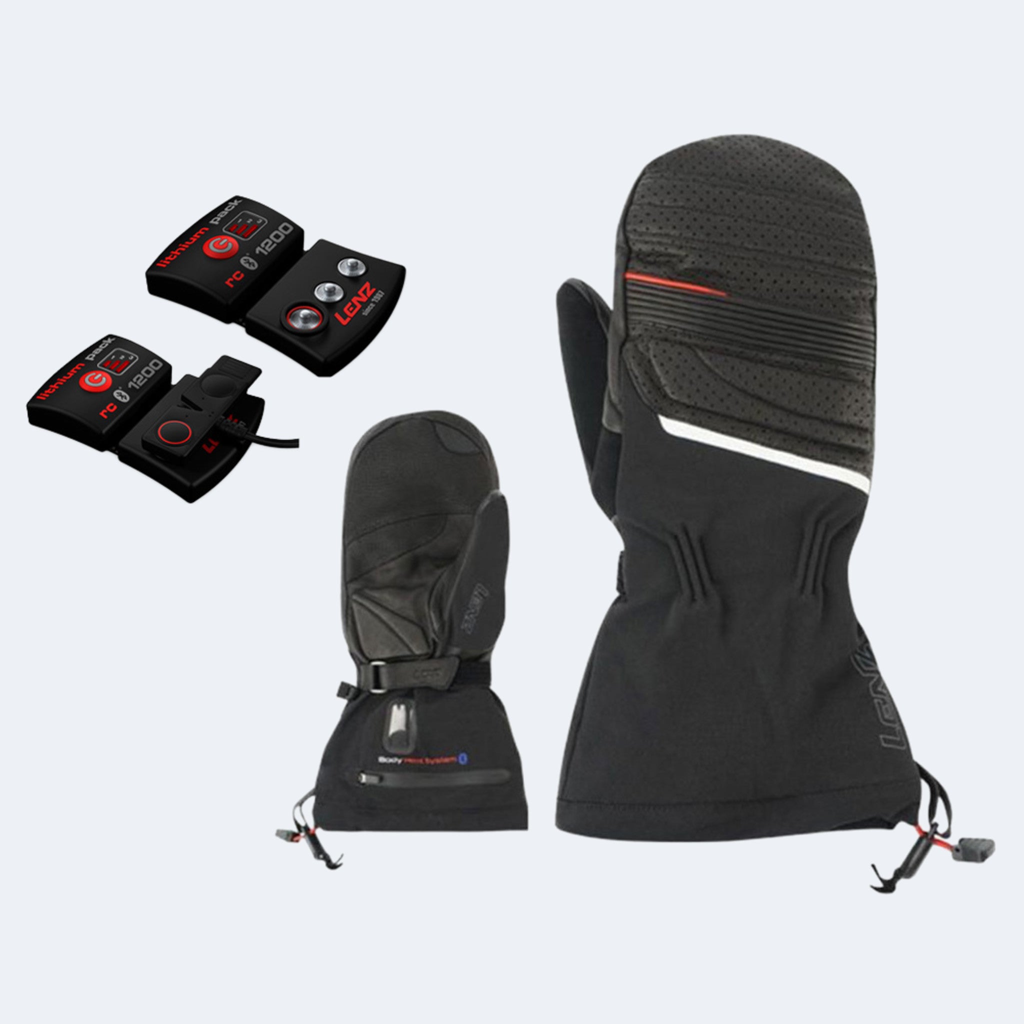 Lenz Heat Glove 6.0 Mitten w/ Lithium pack rcB1200 Battery – Ski Essentials